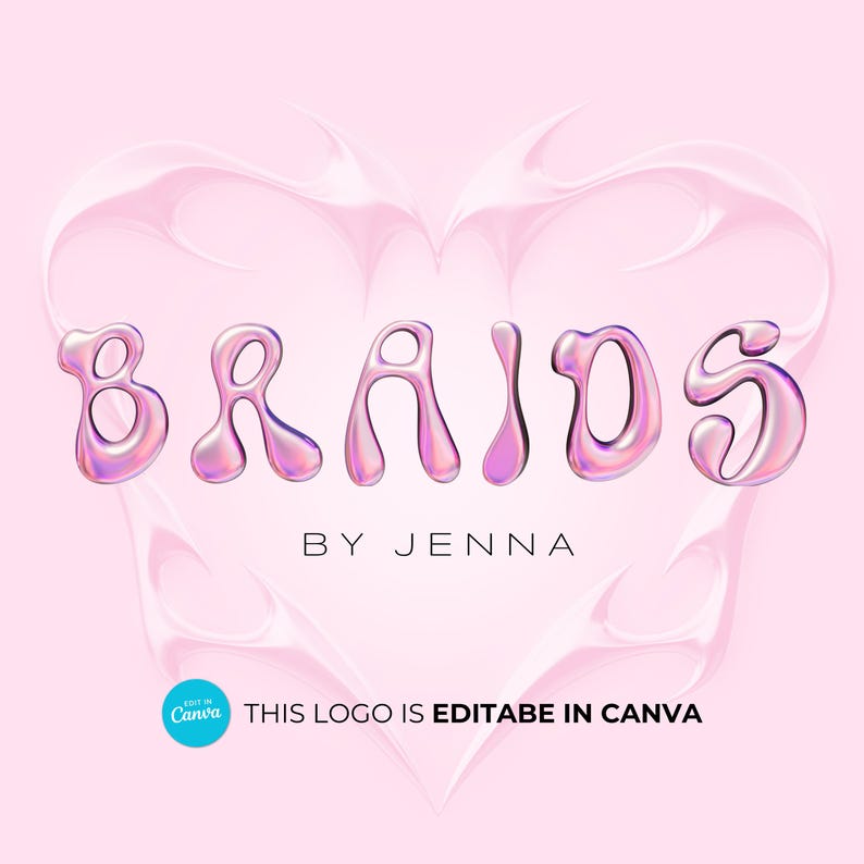 DIY Pink Braid Logo Designs, Pre Made Braiding Logo, Custom Braided ...