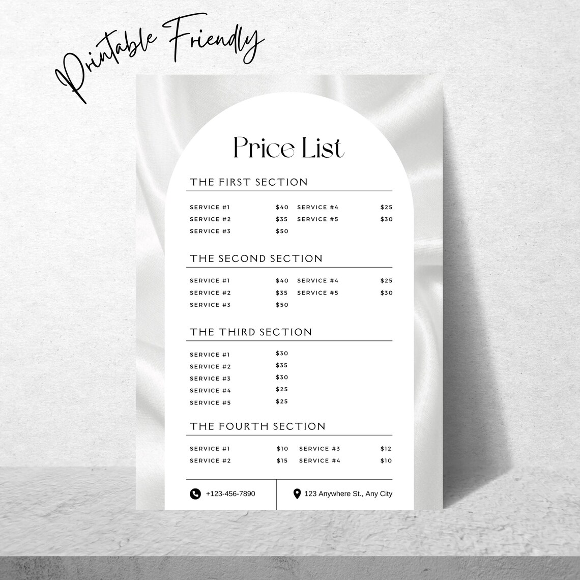 Price List Template Silver, Printable Beauty Salon Price List, Custom Price List Hairstylist ...