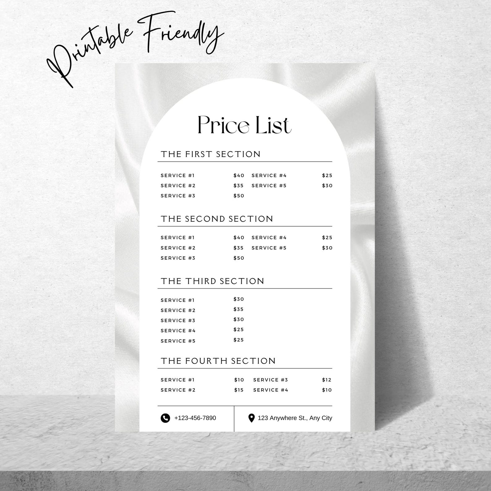 Price List Template Silver, Printable Beauty Salon Price List, Custom Price List Hairstylist ...