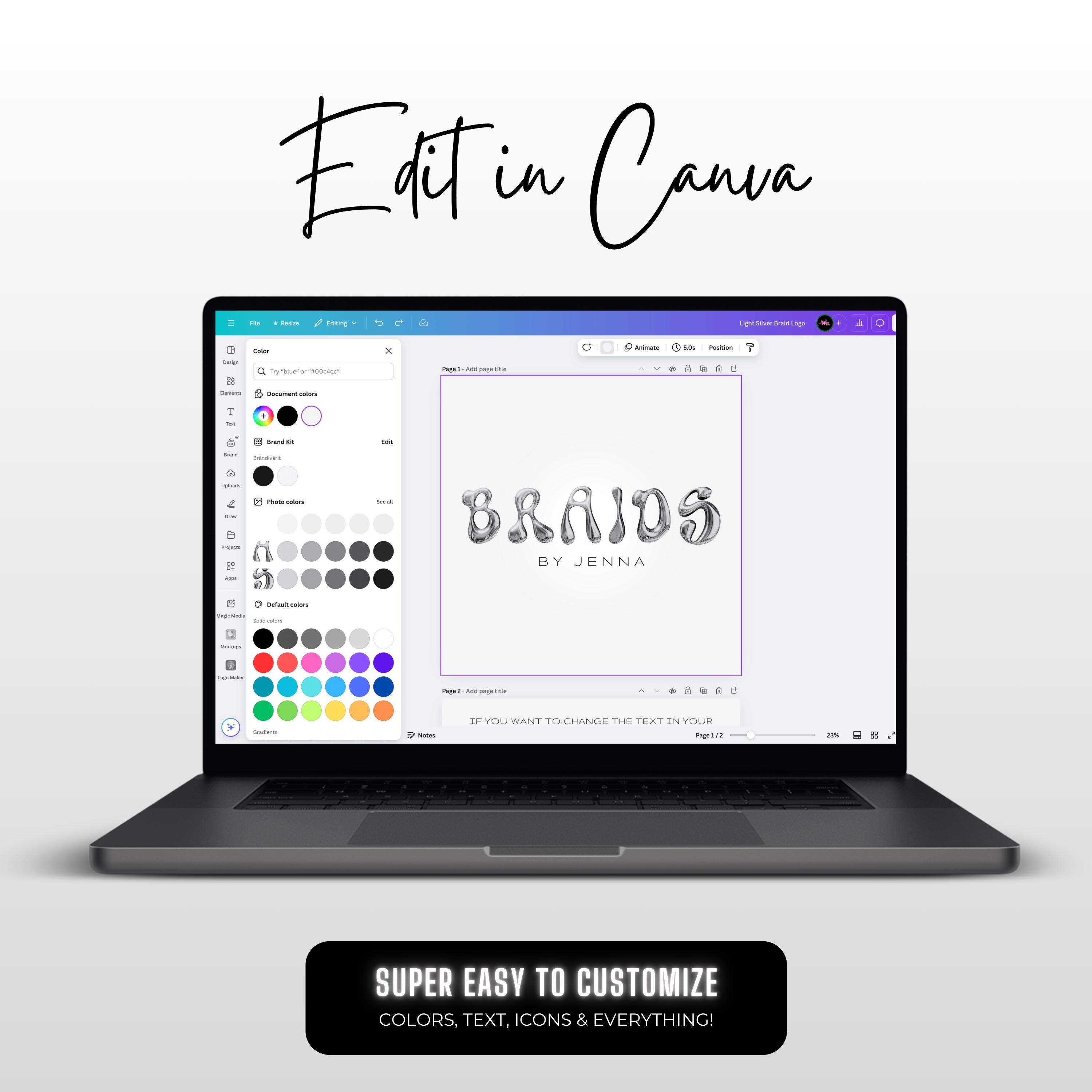 Silver Braids Logo Designs, Diy Braid Logo, Custom Logo Braiding ...