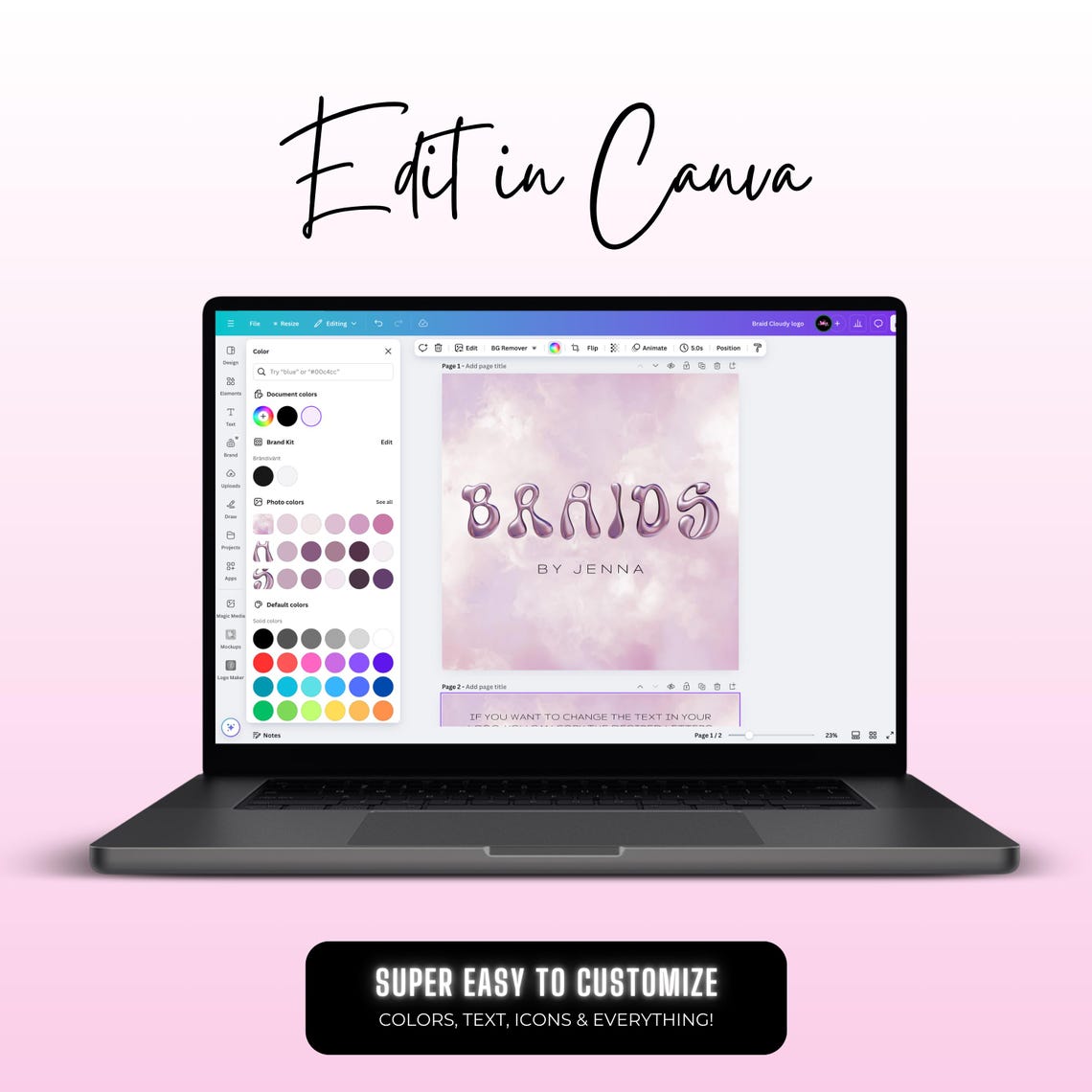 Braids Logo Designs, Diy Braid Logo, Custom Logo Braiding, Braids Salon ...