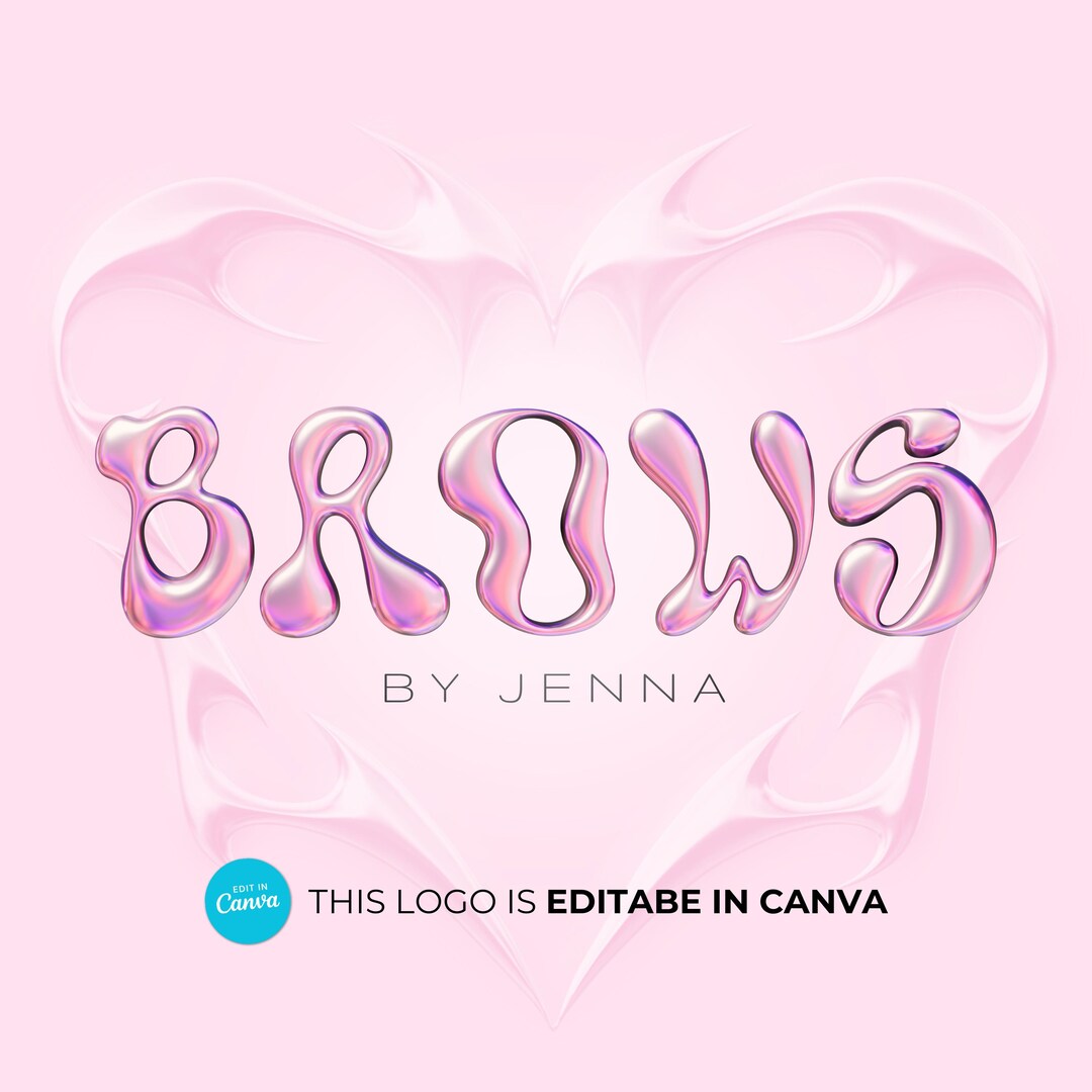 Pink Brows Logo, Lash Logo Designs, Brow Artist Custom Logo, Beauty ...