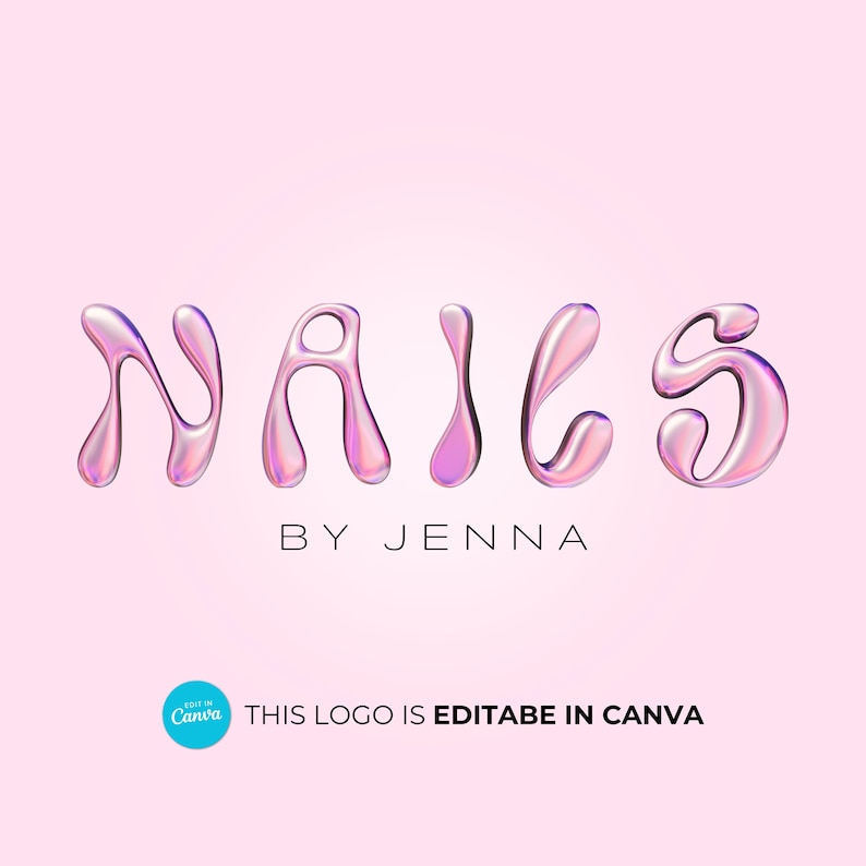 DIY Pink Nail Logo Designs, Pre Made Nail Tech Logo, Custom Nail Logo ...