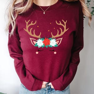 Cute Reindeer Winter Sweatshirt, Christmas Family Matching Shirt ...