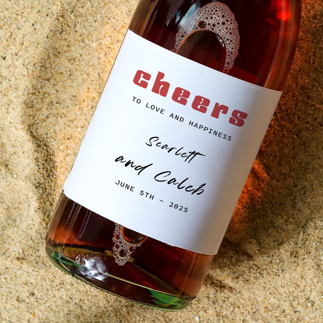 Cheers Wine Label, Newlywed Wine Label, Bachelorette Favors, Wedding ...