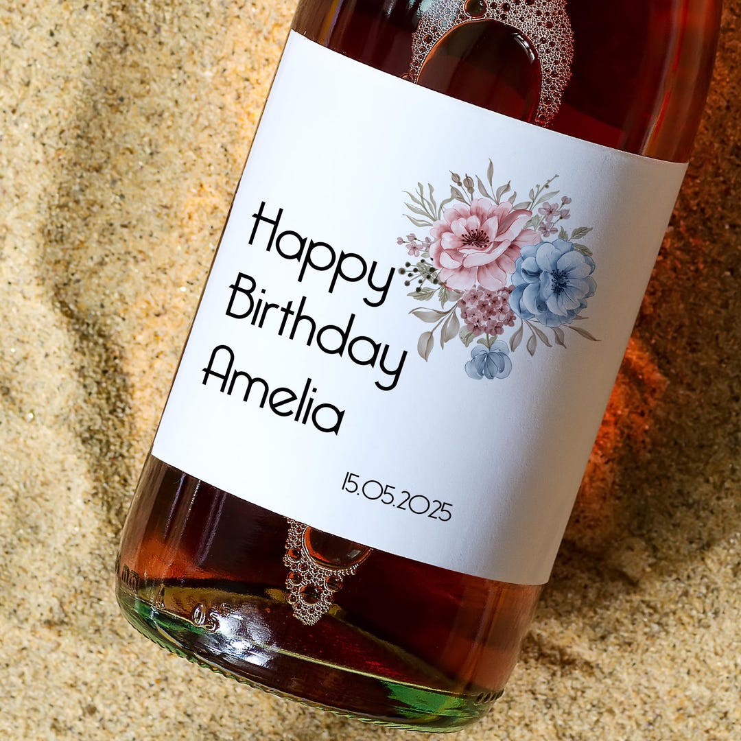 Custom Birthday Wine Label, Birthday Gift, Personalized Birthday Label ...