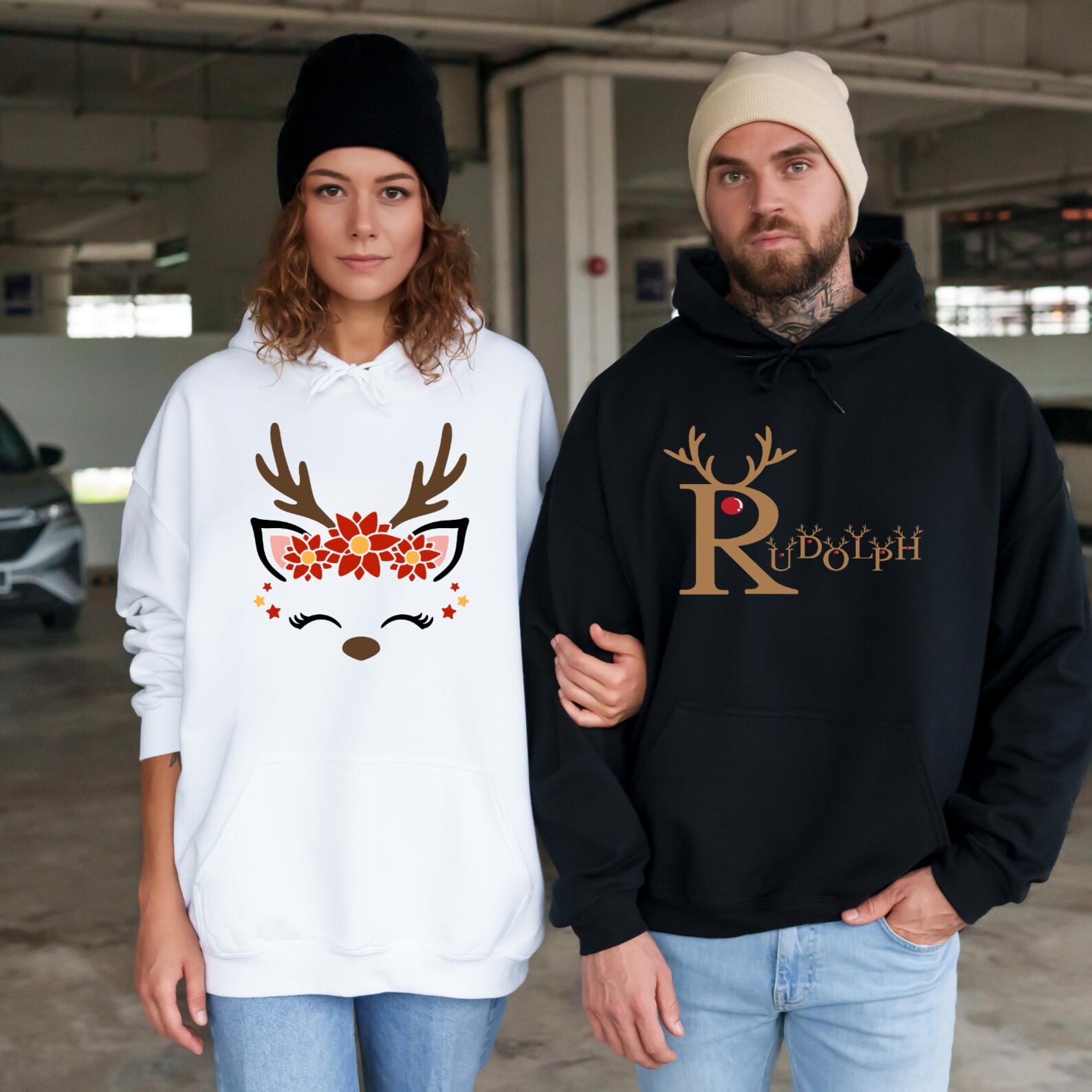 Cute Reindeer Winter Sweatshirt, Christmas Family Matching Shirt ...