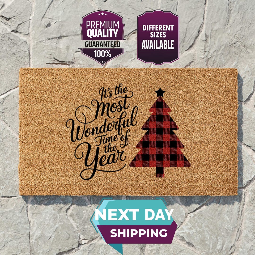 It's Most Wonderful Time of the Year Doormat, Christmas Doormat, Home ...