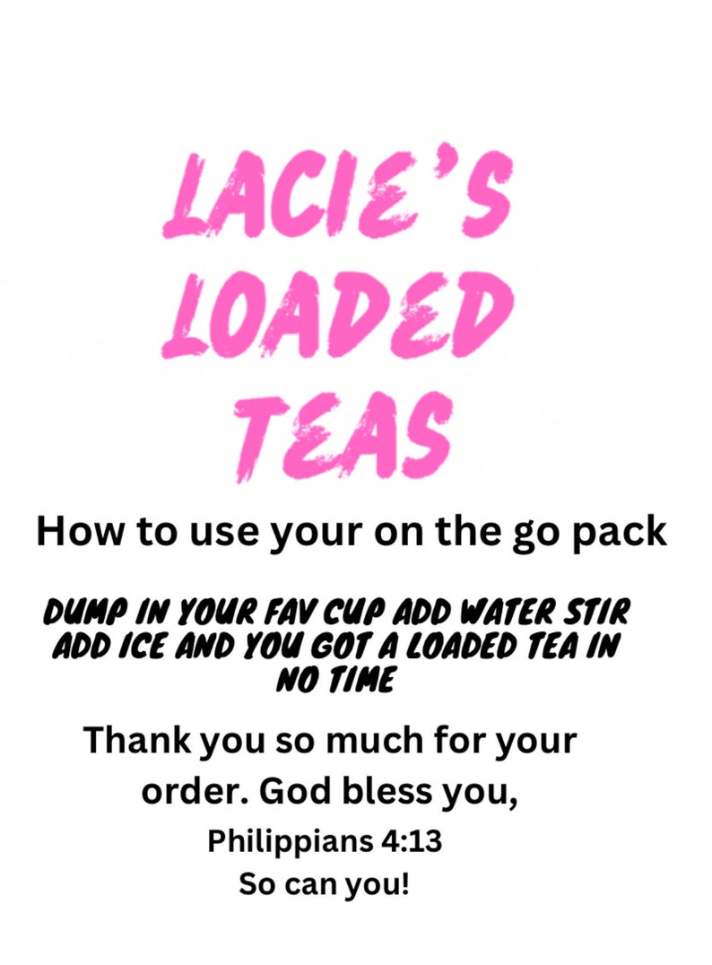 Loaded Tea on the Go’s 50 for 100 - Etsy