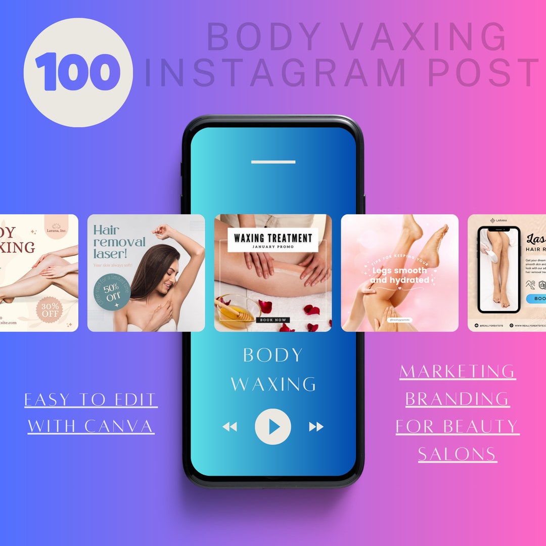 100 Waxing Instagram Template Waxing Post Pink Waxing Flyer Hair ...