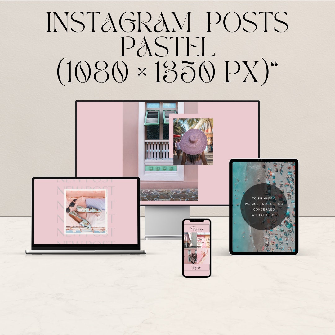 150 PASTEL Instagram Post Templates, Instagram Frame Template, Blush ...