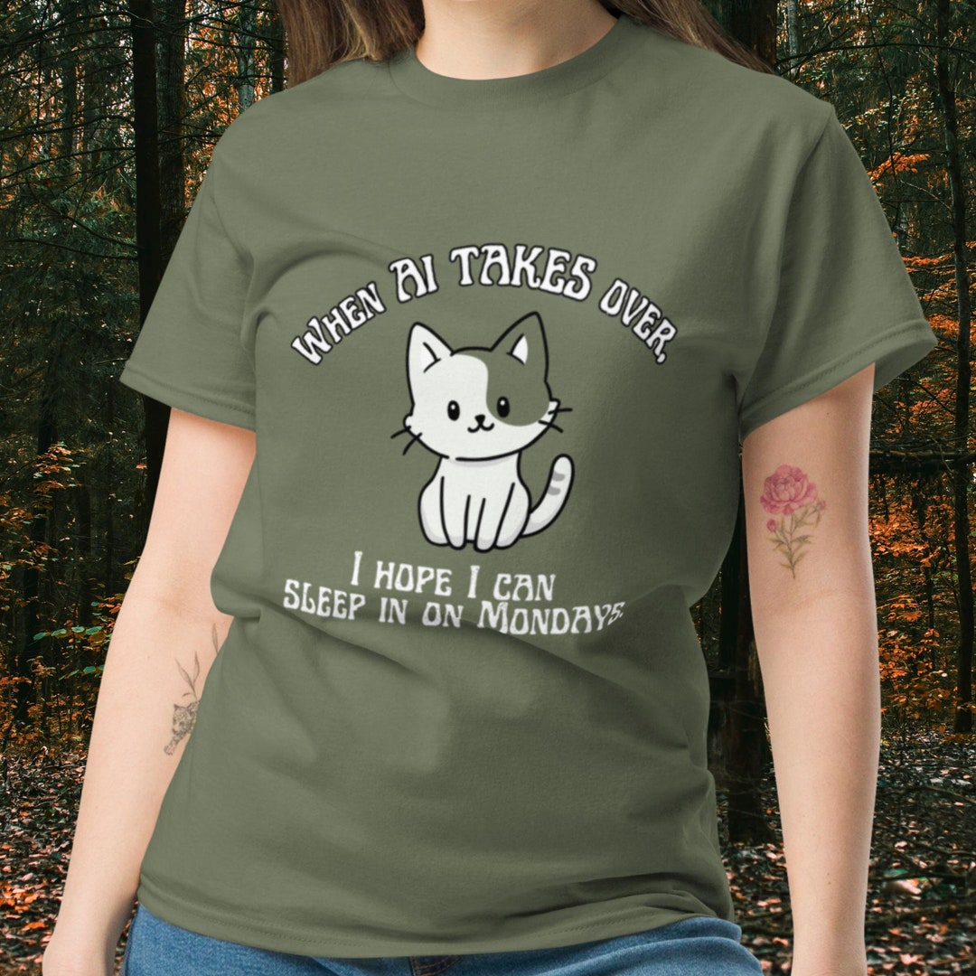 Data Analyst Cute Cat AI Takeover Pun T-shirt Funny Kitten Shirt for ...
