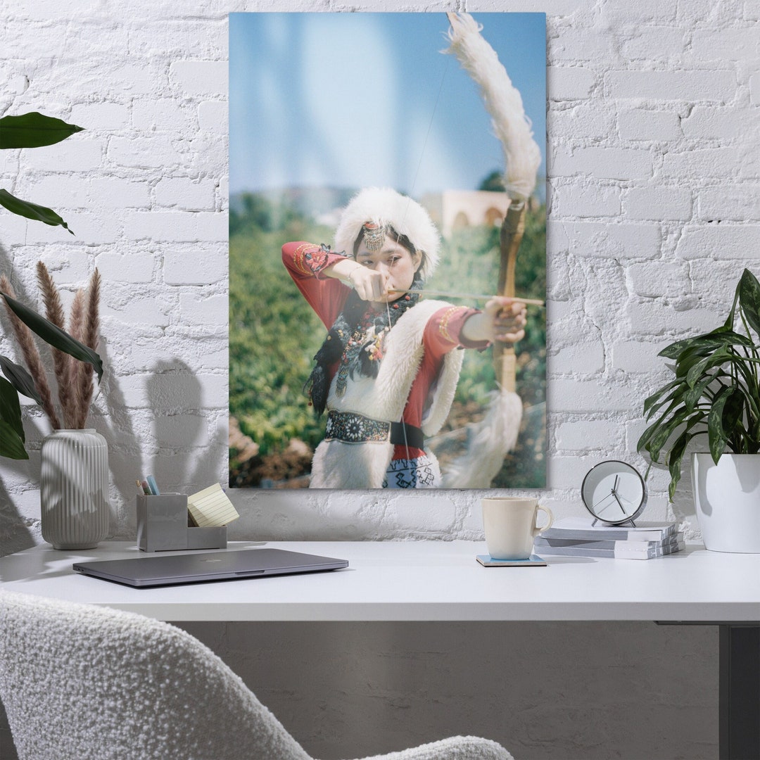 Mongol Girl Metal Wall Print Bow & Arrow Unique Home Decor Gift for ...
