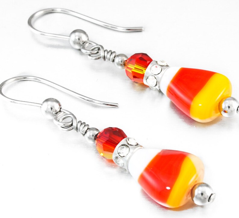 Candy Corn Earrings for Halloween and Fall Gifts Handmade - Etsy