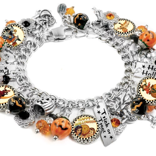 Halloween Bracelet Colorful Trick or Treat Gift Gothic - Etsy