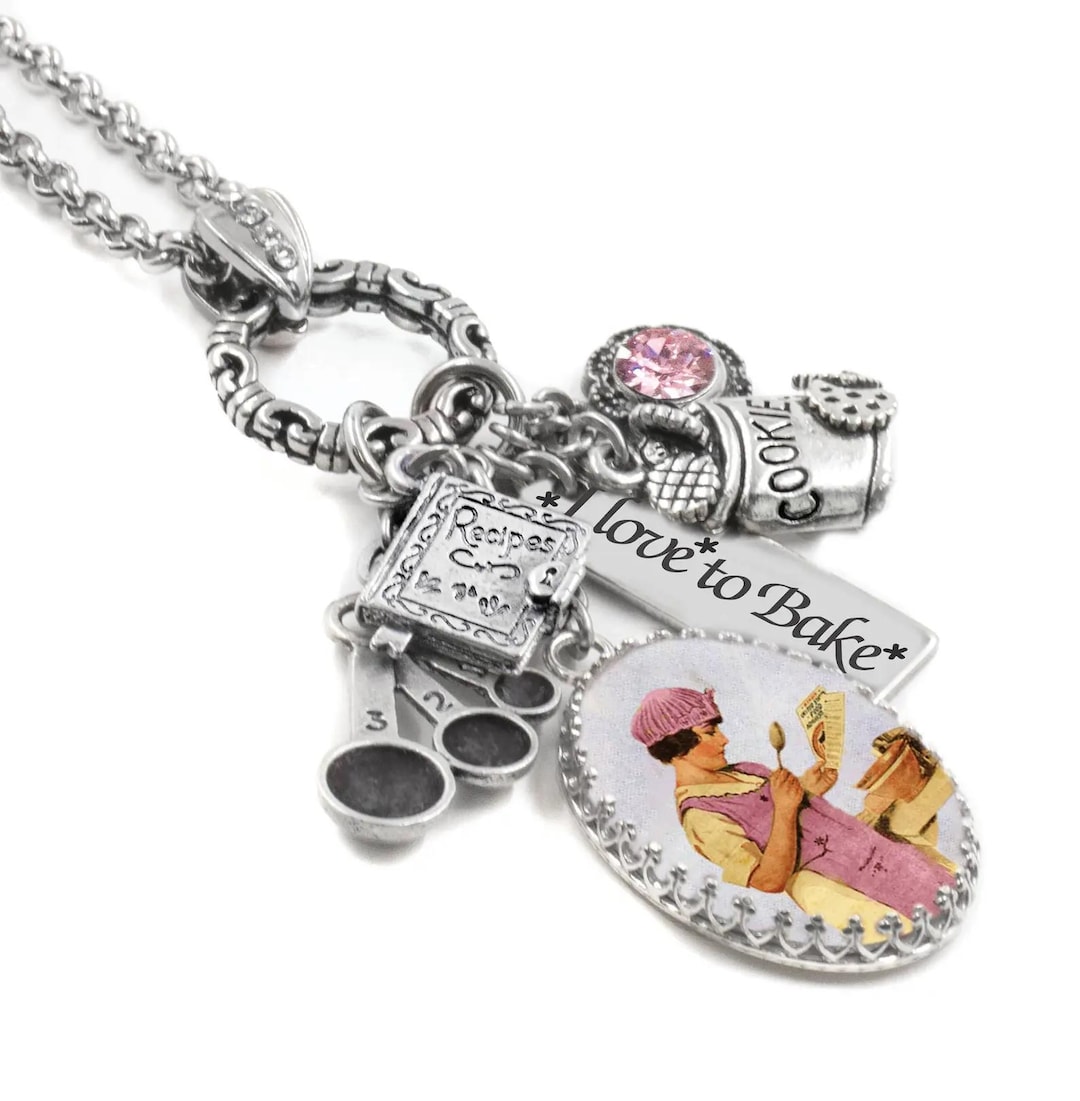 Personalized Baker Necklace, Baking Charm Jewelry, Custom Name Gift ...