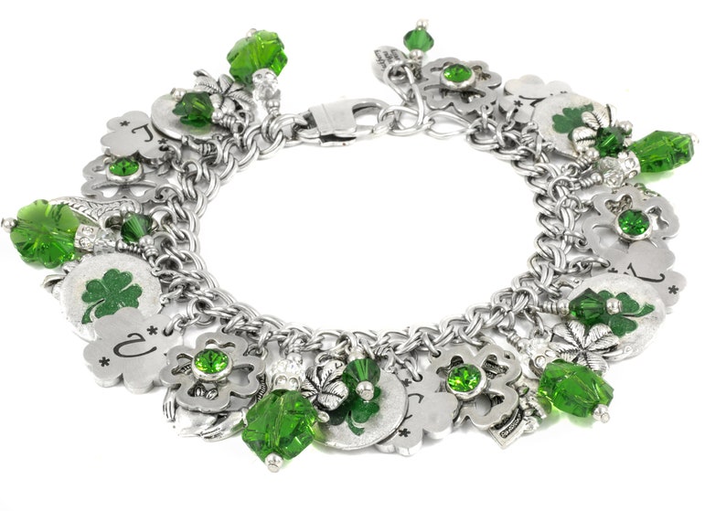 Shamrock Bracelet St. Patricks Day Irish Jewelry Lucky Four - Etsy