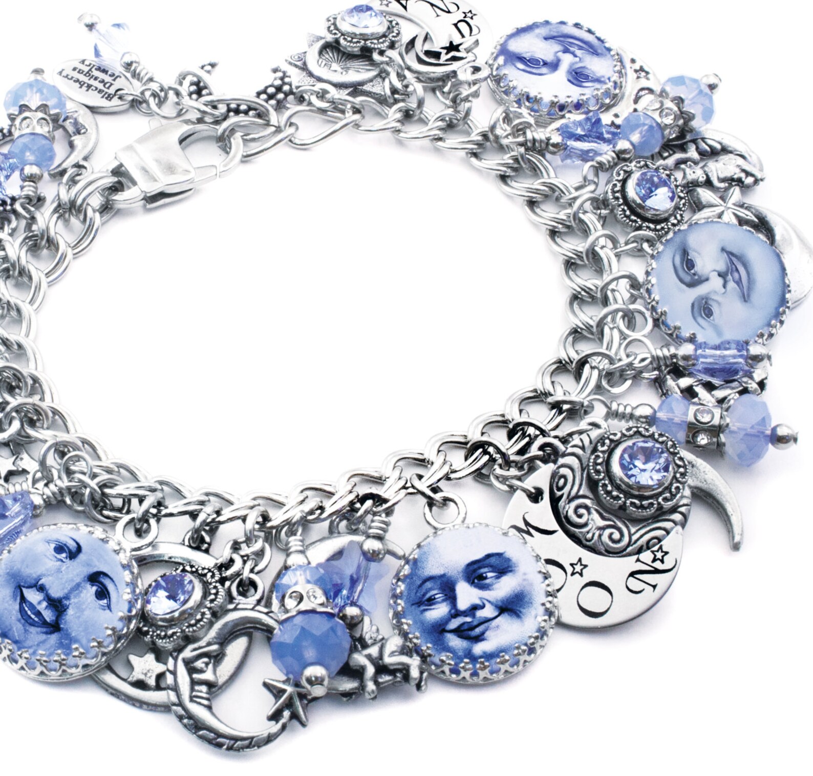 Blue Moon Bracelet Blue Moon Jewelry Moon Charm Bracelet - Etsy