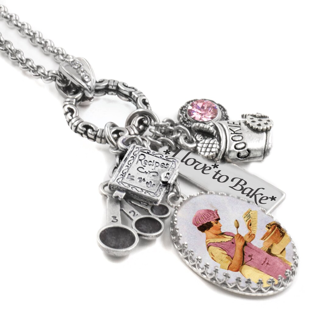 Baking Charm Necklace, Gift for Cook, Baker and Pastry Chef, Non ...