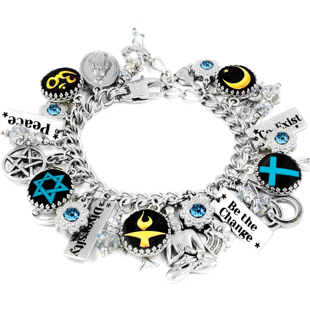 Chalice Charm Bracelet, Unitarian Jewelry, Celebrate Diversity Charms ...