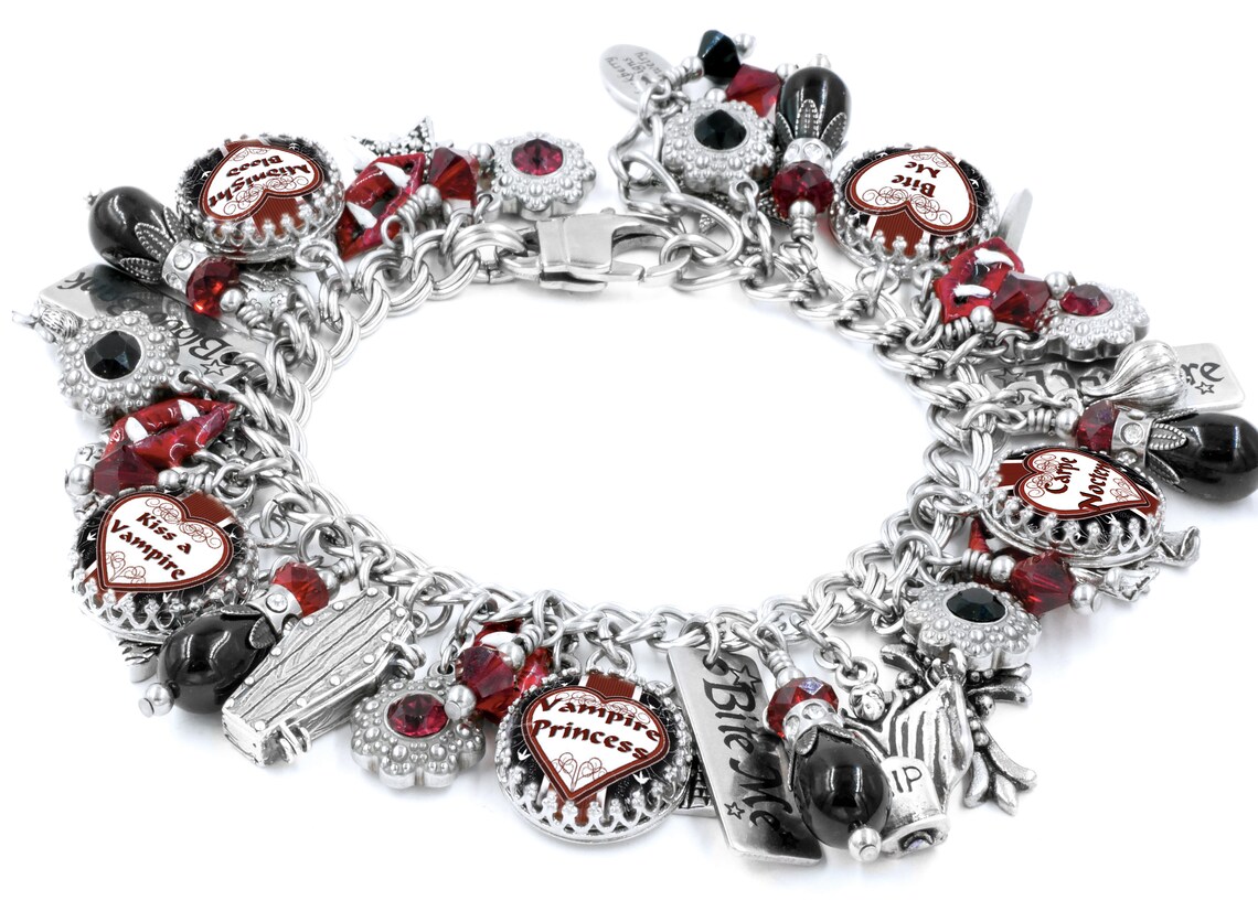Vampire Bracelet Dracula Jewelry Halloween Charms Gothic - Etsy