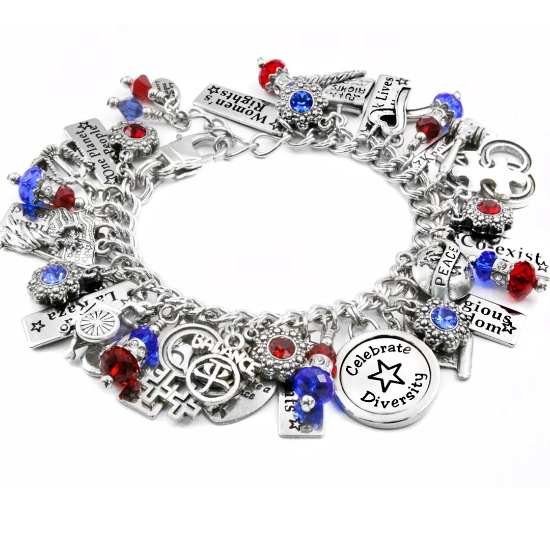 Civil Rights Charm Bracelet: Diversity, Equality, Inclusion Symbols - Etsy
