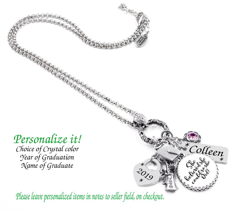 Graduation Necklace Personalized Graduate Gift 2022 She | Etsy