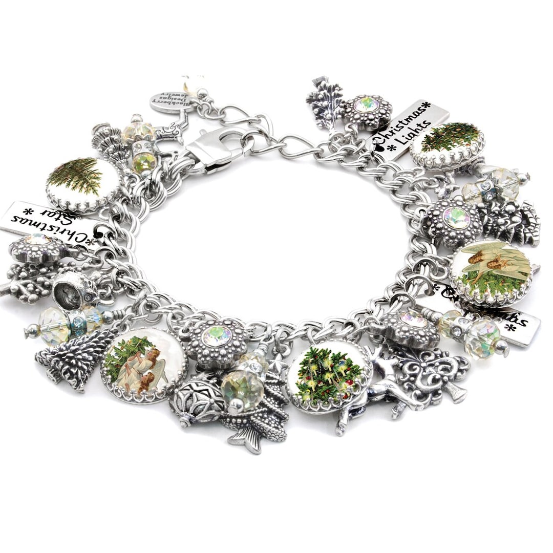 Christmas Tree Charm Bracelet, Colorful Holiday Gift, Hostess Gift - Etsy