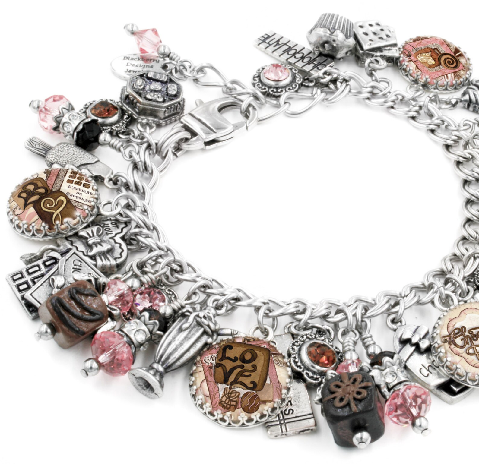 Personalized Colorful Chocolate Bracelet Silver Valentine - Etsy