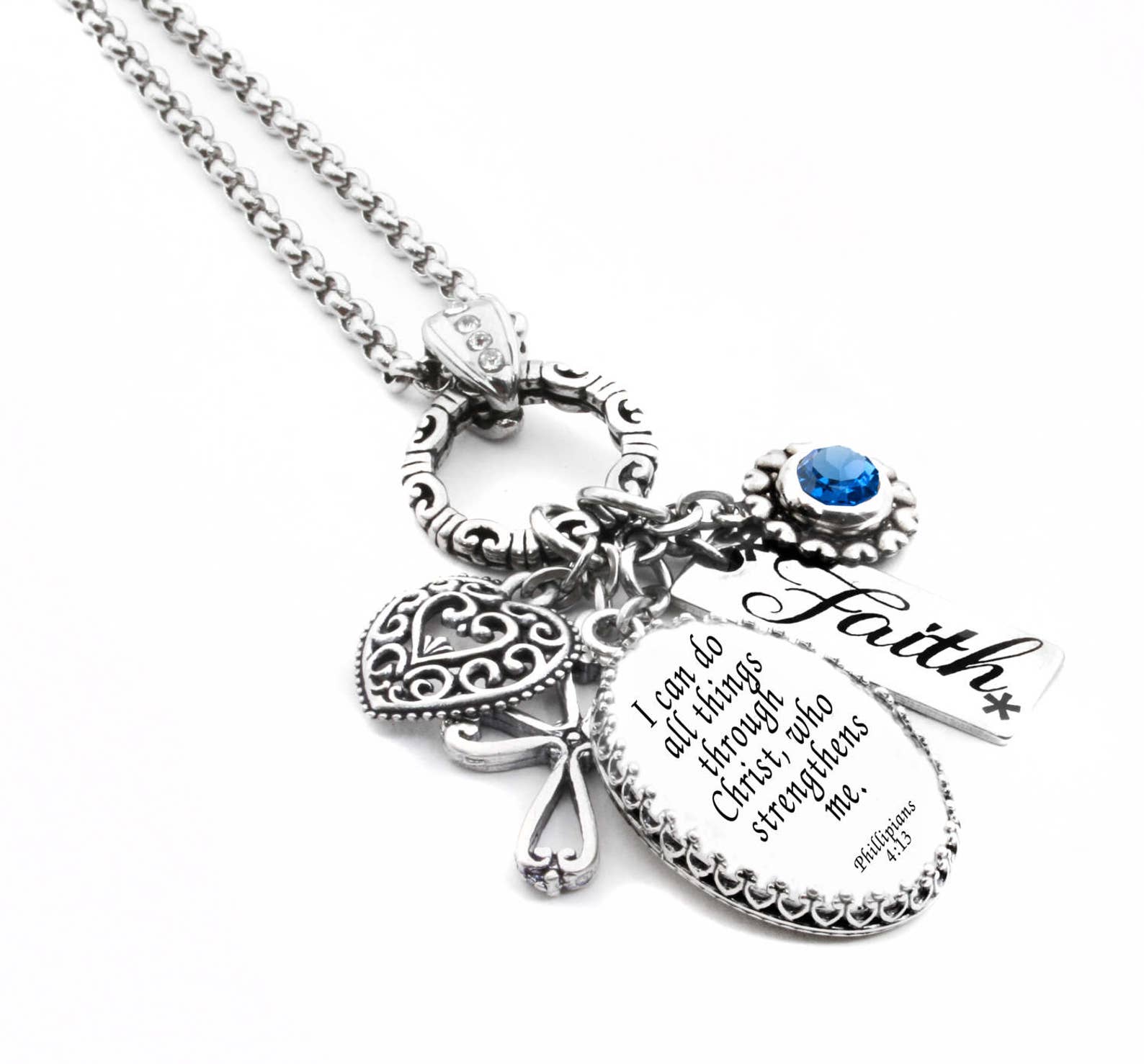 Personalized Religious Necklace, Custom Scripture Jewelry, Faith ...