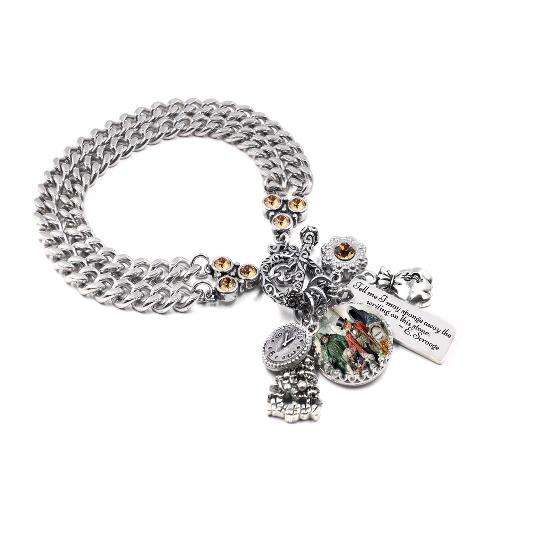 A Christmas Carol Scrooge Bracelet With Crystals in Non Tarnish ...