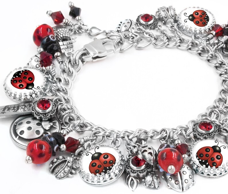 Ladybug Charm Bracelet Ladybug Bracelet Love Bug Jewelry - Etsy