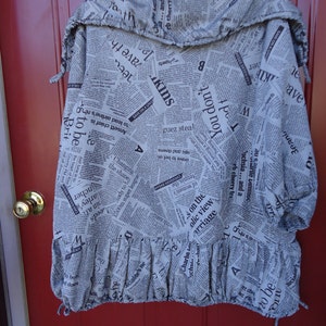 Rain Coat - Jacket - Magazine Fabric -newspaper Fabric - Size 8 - 12 ...