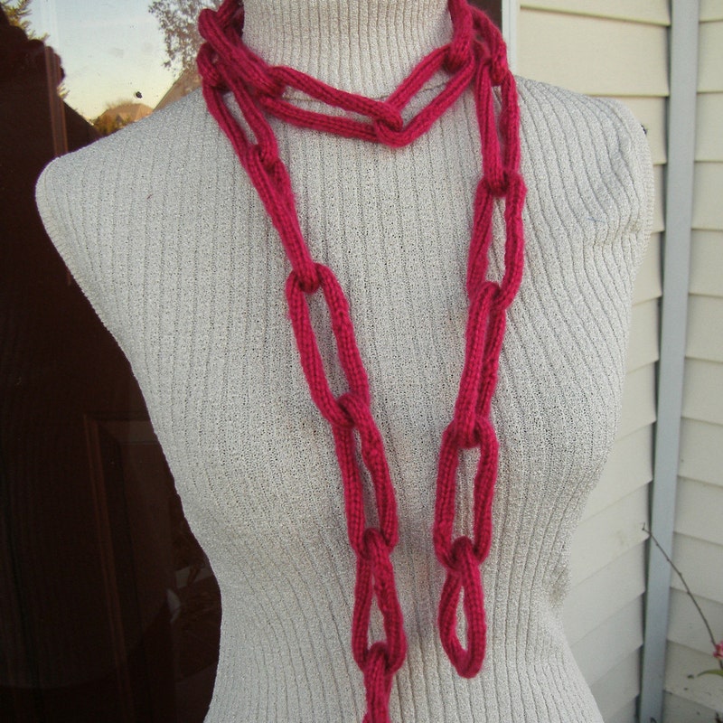 Knit Chain Scarf - Etsy