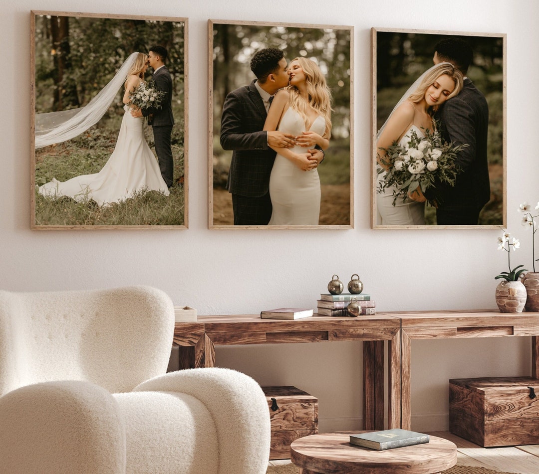 Personalized Photo to 3 Set Framed Canvas Print Wall Art With Your ...