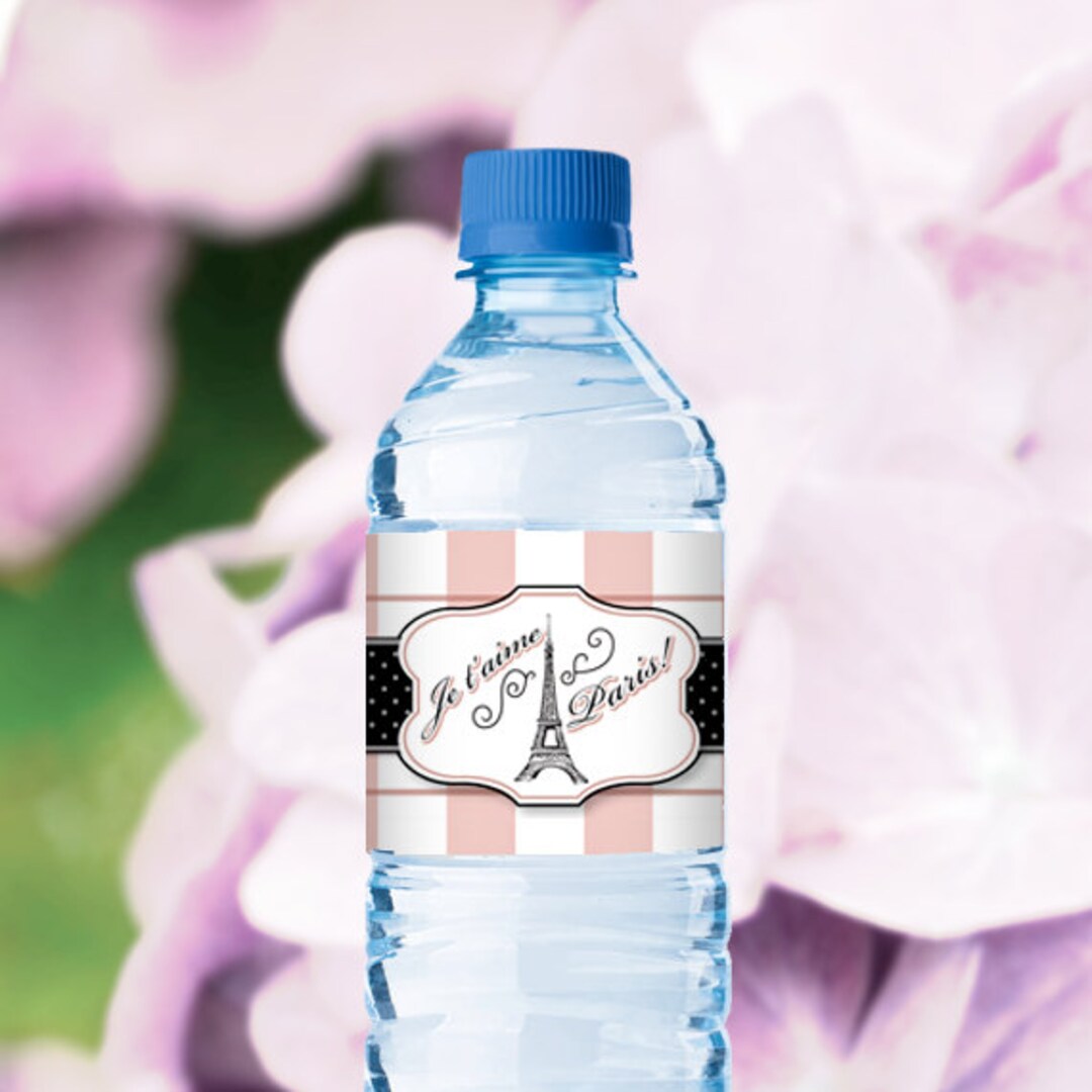 Paris Water Bottle Labels - Themed Party - Birthday Shower Cocktail ...
