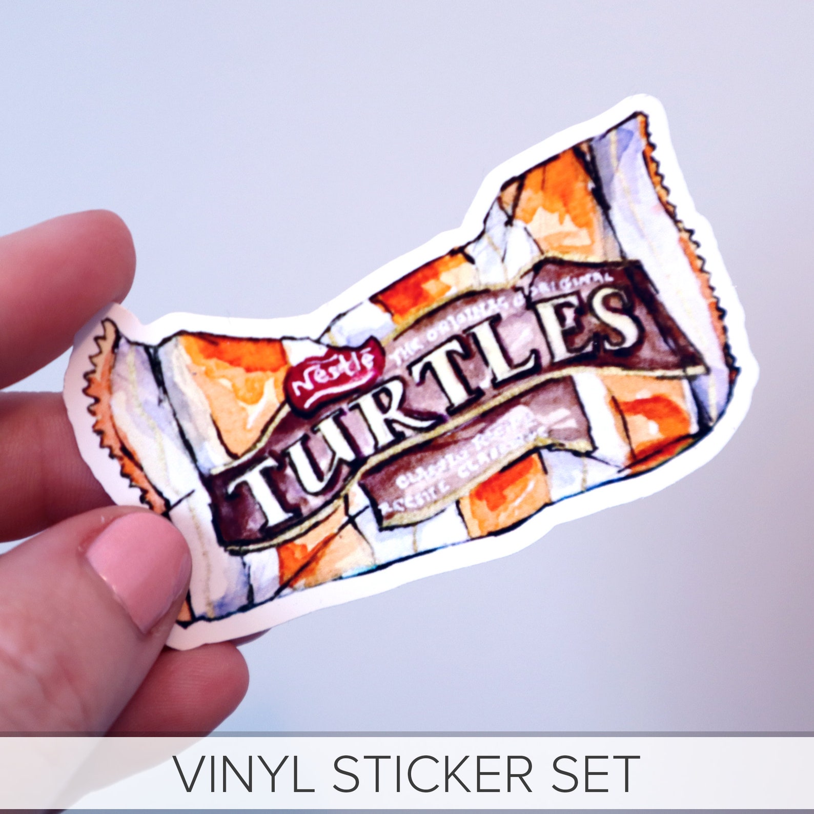 Turtles Chocolate Candy Bar STICKER SET - Large Vinyl Stickers - Art ...