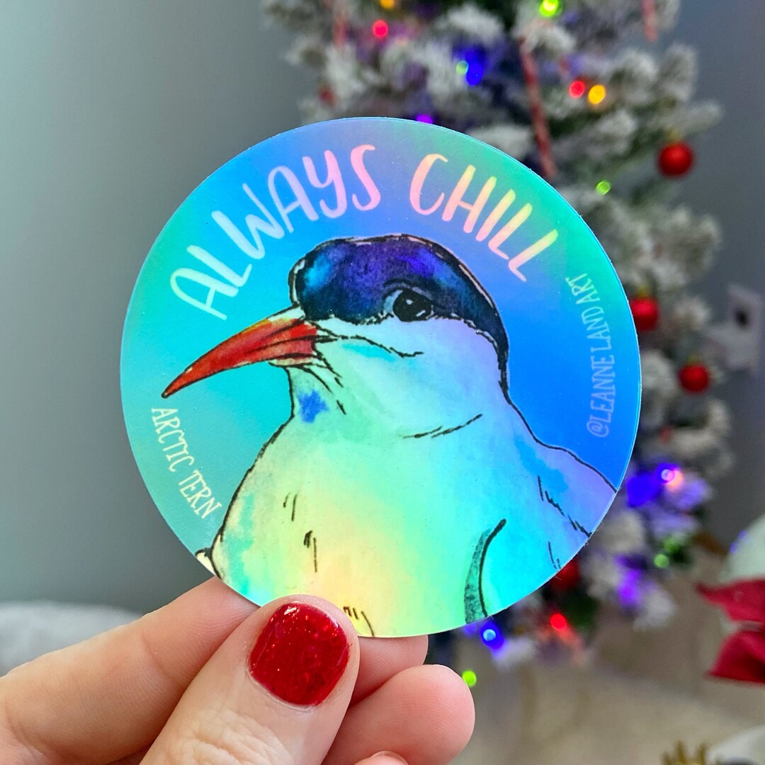 Bird Holo STICKER Arctic Tern - Large Vinyl Sticker - Art Designed by ...