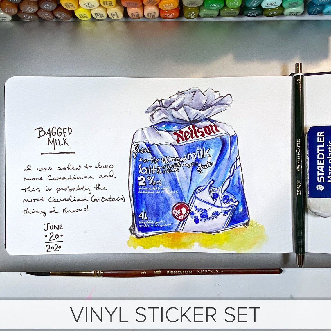 Bagged Milk STICKER SET Large Vinyl Stickers Art Designed | Etsy