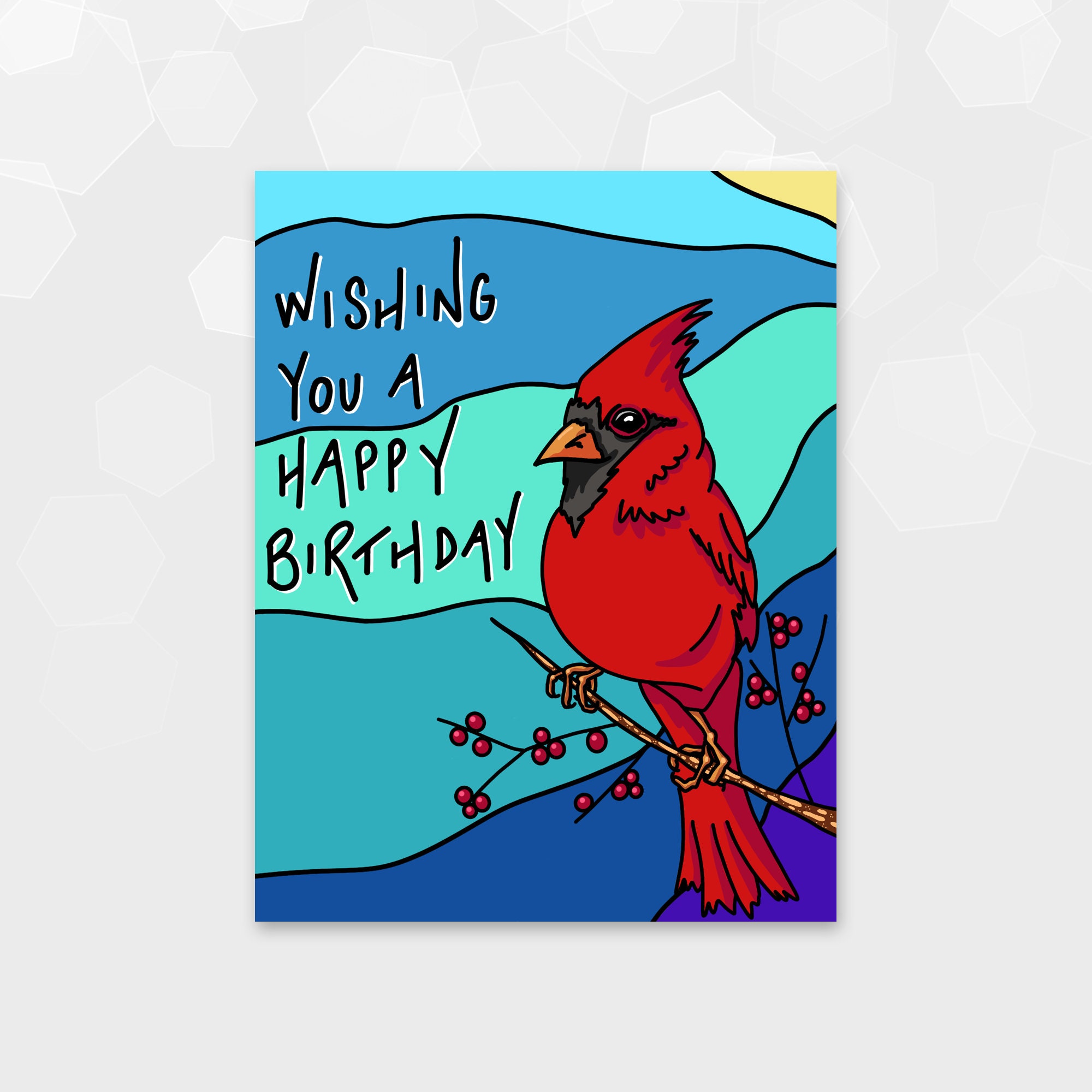 DIGITAL CARD - Cardinal Birthday Bird Card - Ready to Print - DIY - Etsy