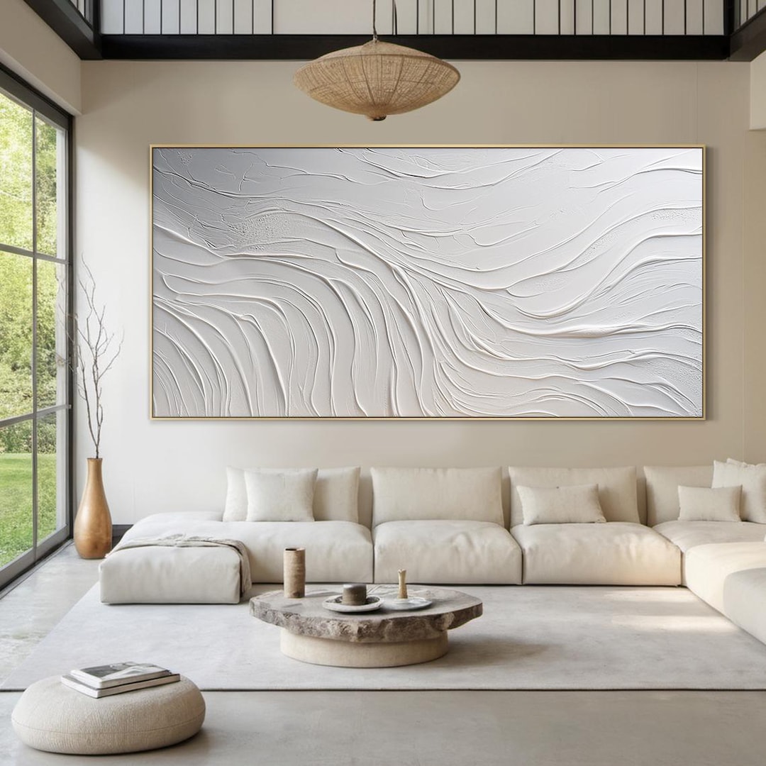 White Grey Wall Decor Large White Grey Wall Art White Grey Minimalist ...