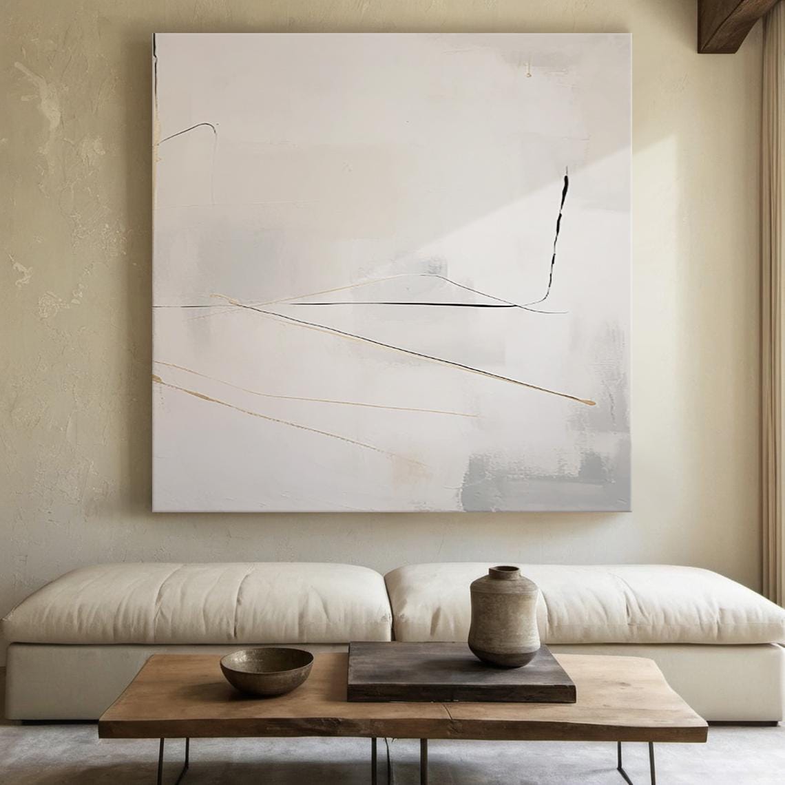 Gray and White Textured Wall Art, Gray and White Minimalist Painting ...