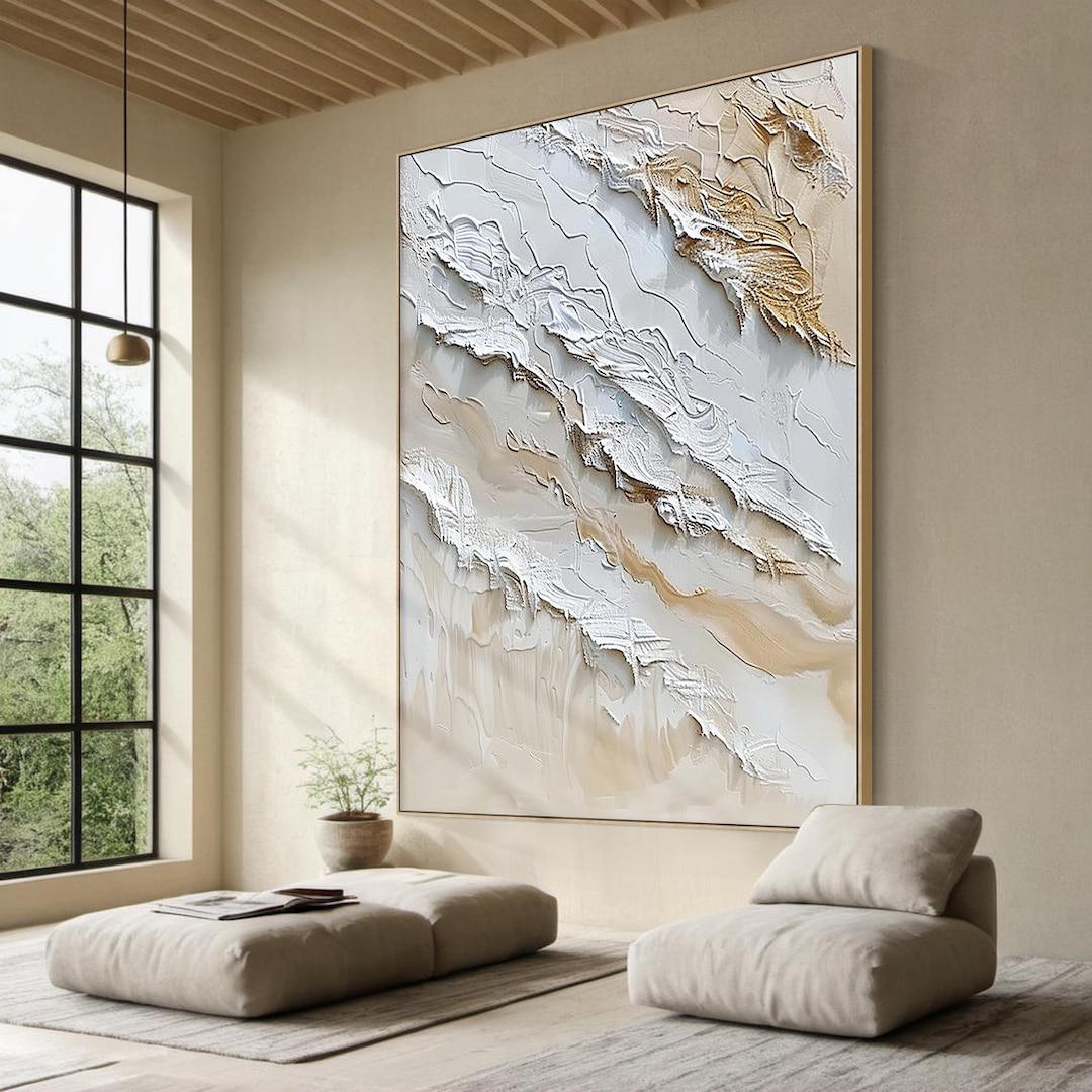 Beige Wall Decoration Art, Large Beige Minimalist Wall Decoration Art ...