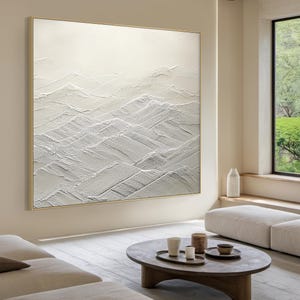 White Wall Decor, Large White Wall Art, White Minimalist Art, White 3d ...