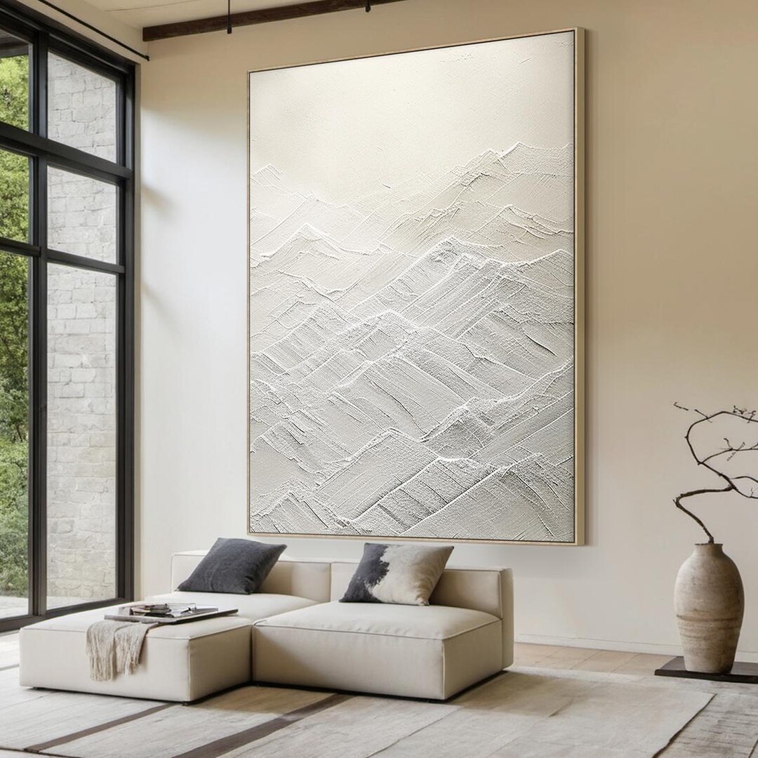 White Wall Decor, Large White Wall Art, White Minimalist Art, White 3d ...