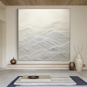 White Wall Decor, Large White Wall Art, White Minimalist Art, White 3d ...