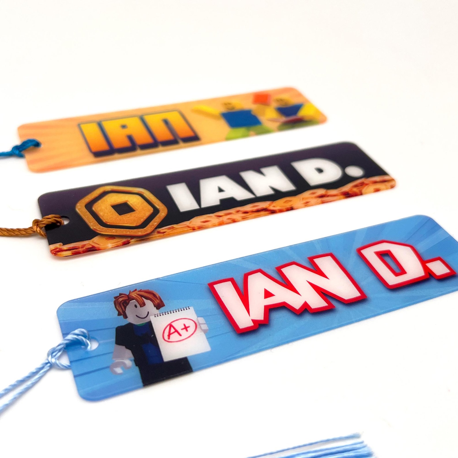 Personalized ROBLOX Inspired Acrylic Bookmarks | Custom Name | Back to ...