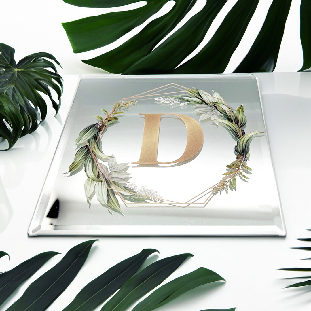 Personalized Beveled Square Mirror Plate - Full Color, UV Printed ...