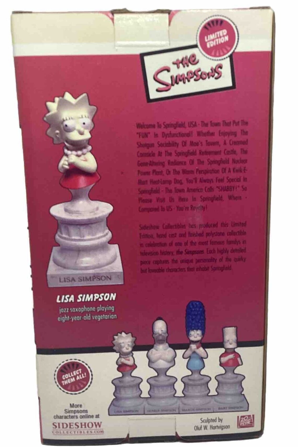 The Simpsons Lisa Polystone Bust Figure Sideshow Collectibles Limited ...