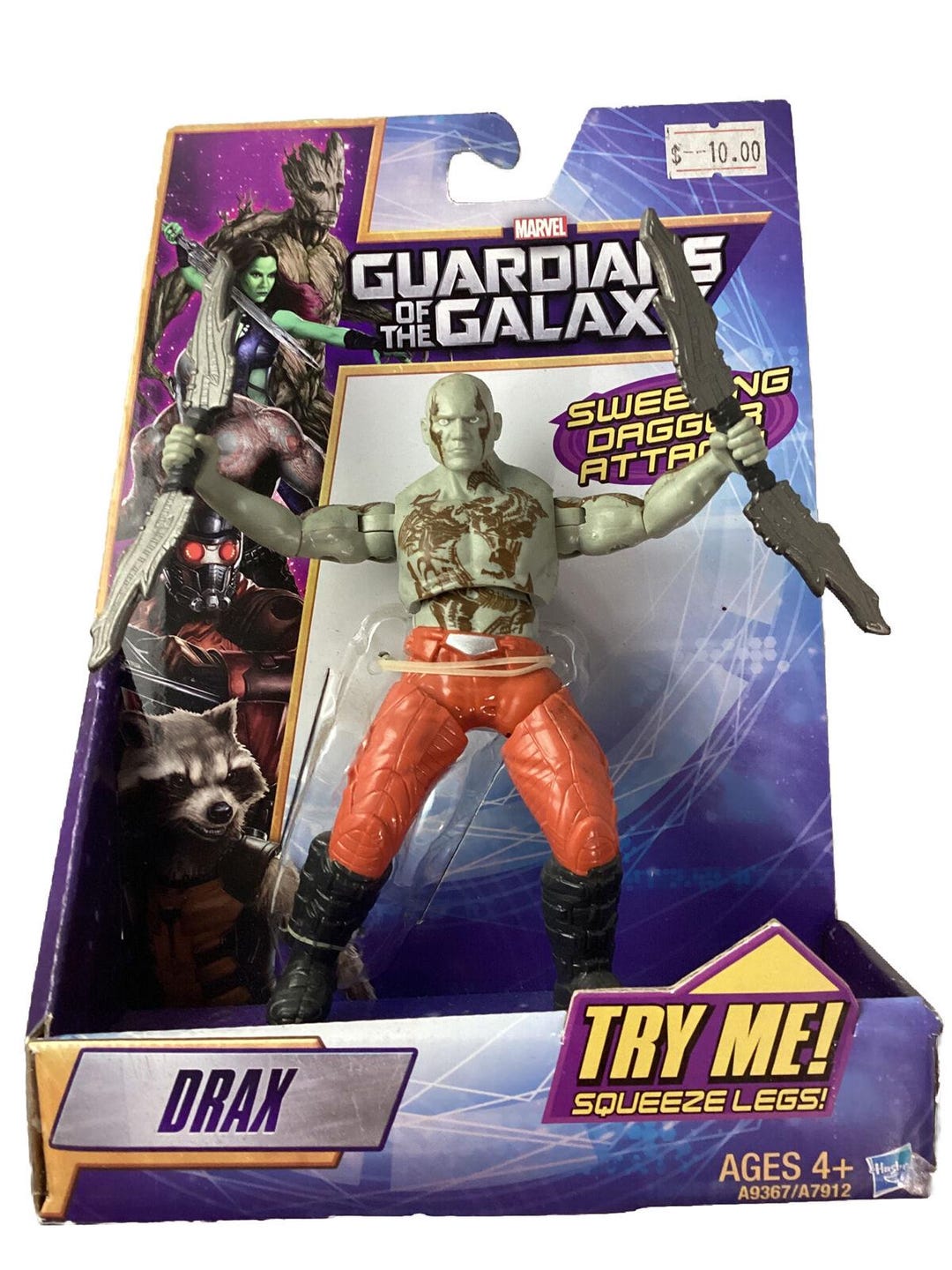 Marvel Hasbro Guardians of the Galaxy Drax Sweeping Dagger Attack ...